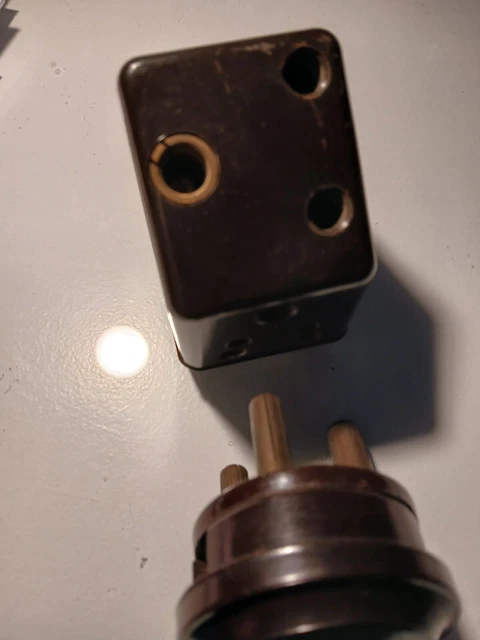 ONE VINTAGE BAKELITE three pin plug and one tow way adaptor £5.00 ...
