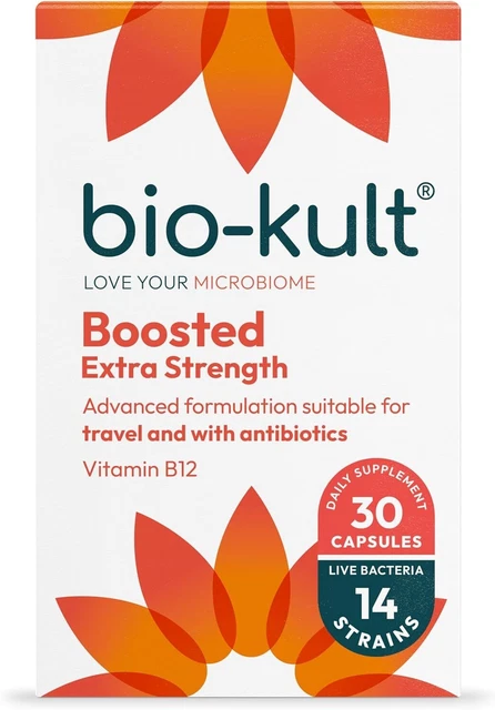 BIO-KULT BOOSTED, 4X Concentration of Original Probiotic + Vitamin... £ ...