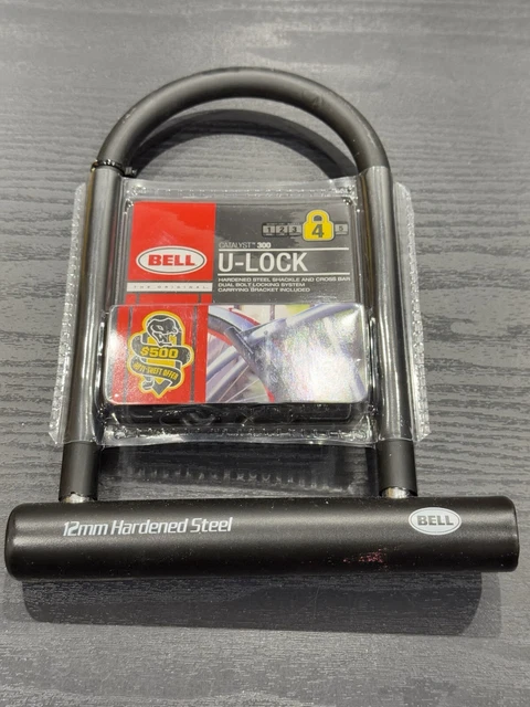 BELL CATALYST 300 Bicycle Bike U-Lock Black 12mm Hardened Steel Level 4 ...