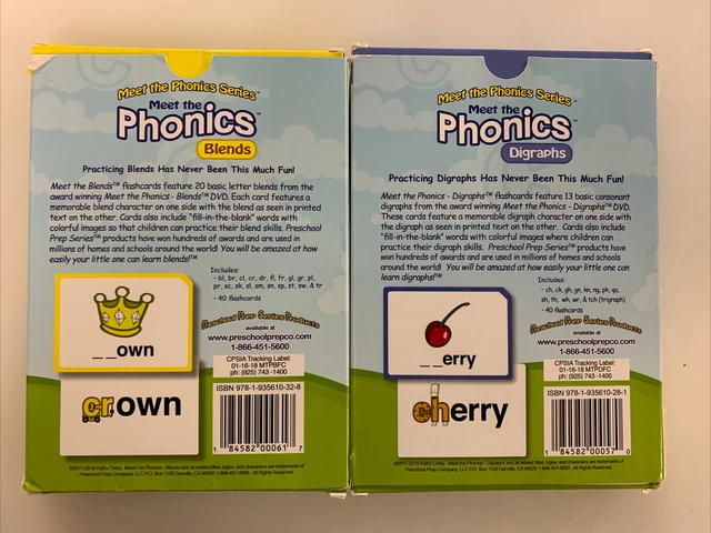MEET THE PHONICS flash cards Digraphs Blends Preschool Prep Company £14 ...