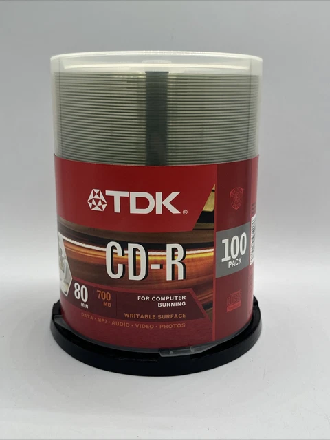 TDK CD-R BLANK Recordable Disc CD 700 MB 80 min 48x 100PK Brand New Not ...