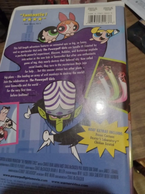 THE POWERPUFF GIRLS Movie (VHS, 2002, Clam Shell Packaging Bonus ...