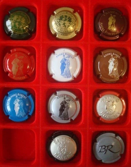 CAPSULES DE CHAMPAGNE ROBERT ordre alpha 11 différentes cote=33 EUR 1 ...