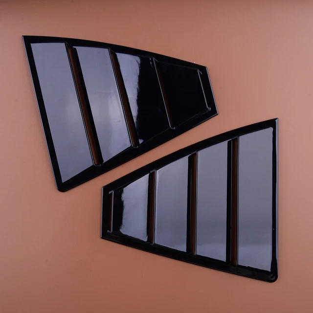 BLACK REAR QUARTER Panel Window Louvers Vent Trims Fit For Hyundai ...