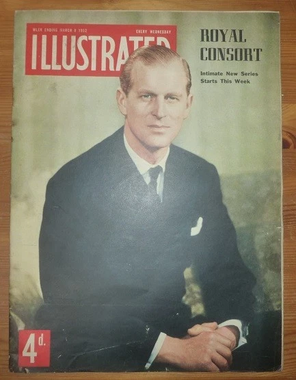 ILLUSTRATED MAGAZINE 8TH Mar 1952 Prince Philip Royal Consort Front ...