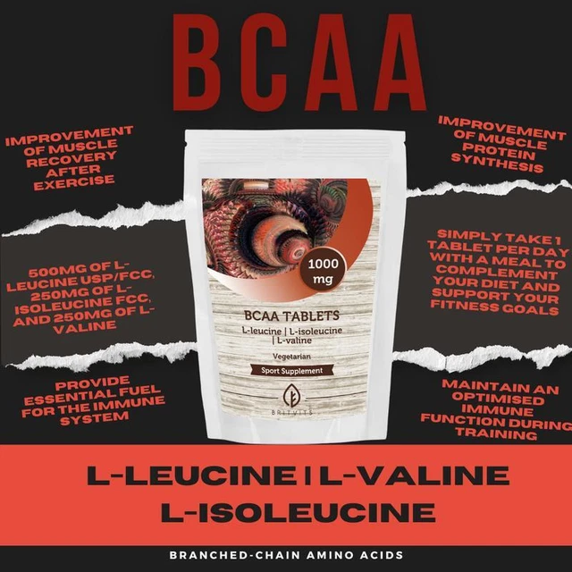 BCAA L-LEUCINE L-ISOLEUCINE L-valine 250 Tablets - MADE IN UK £27.90 ...