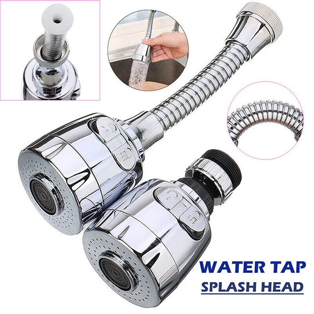 2 MODES 360° Kitchen Tap Nozzle Filter Aerator Water Faucet Extender ...