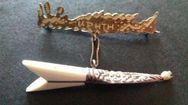 1950S KPHTH CRETE ISLAND MAP WITH CRETAN SILVER KNIFE PIN BROOCH RARE £ ...