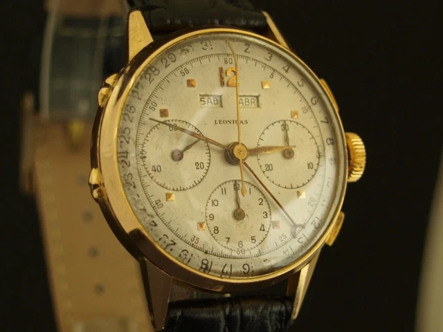 VINTAGE LEONIDAS DATO Compax Full Calendar Valjoux 72c Chronograph ...