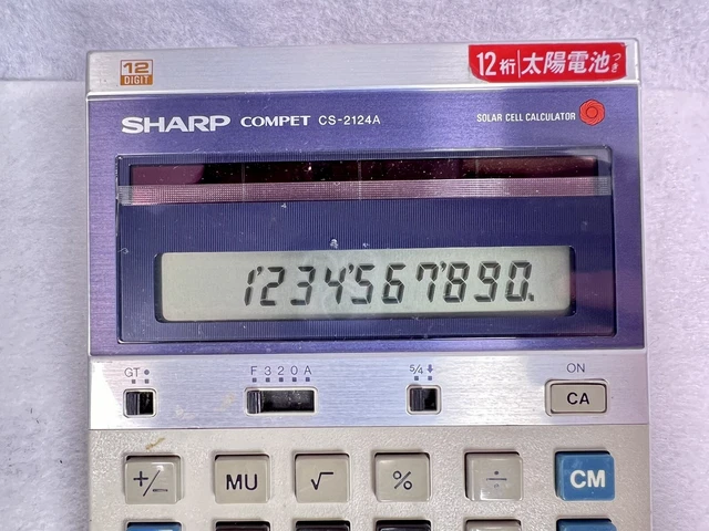 SHARP SOLAR CELL Calculator Compet CS-2124A Vintage Made in Japan old school £7.94 - PicClick UK