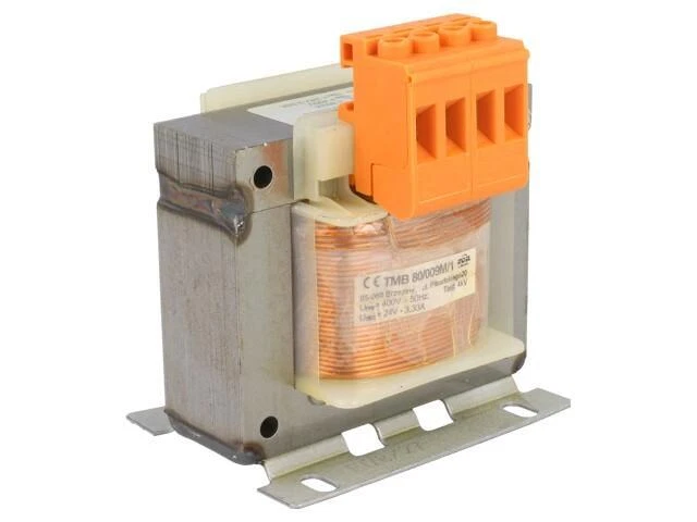 TMB 80/009M/1 TRANSFORMER: Power 80VA 400VAC 24V Output: Terminal Strip ...