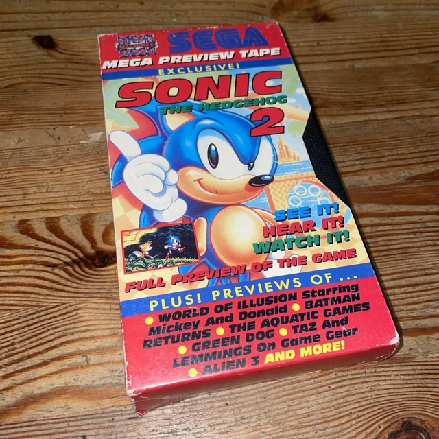 SEGA SONIC THE Hedgehog 2 VHS Mean Machines Mega Preview Tape Very Rare ...