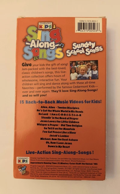 CEDARMONT KIDS- SING-ALONG Songs: Sunday School Songs VHS $16.54 - PicClick CA