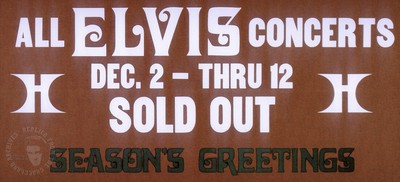ELVIS PRESLEY REPRO 1976 Sold Out Las Vegas Hilton Hotel 2-12 Dec ...