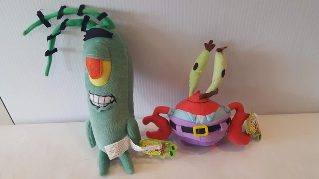 Spongebob Squarepants Plush Lot~ Plankton And Mr Krabs Nanco 6 12 Nwt~ Lk Eur 927