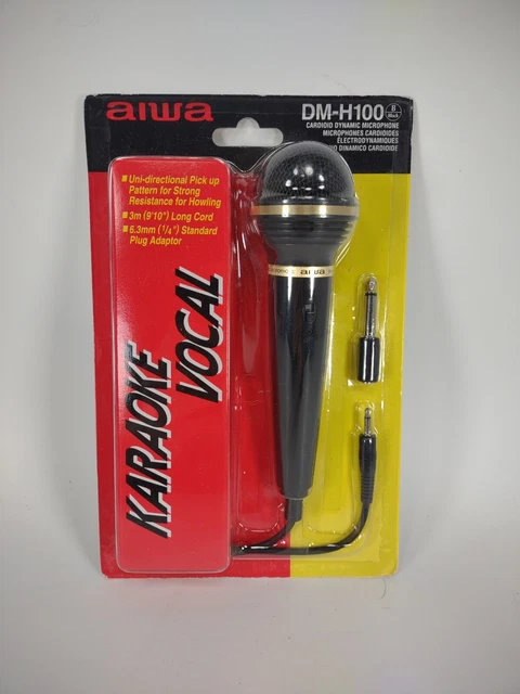 AIWA CARDIOID DYNAMIC Corded Microphone Model DM-H100 Brand NEW and ...