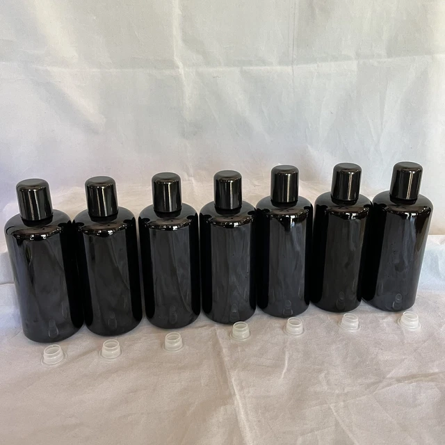 SET OF 7 Miron 200ml Violet Glass Bottles UV Lightproof 6.7oz Lids ...