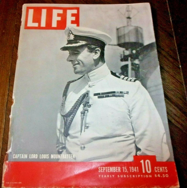 LIFE MAGAZINE SEPTEMBER 15, 1941, Captain Lord Mountbatten Vintage ...