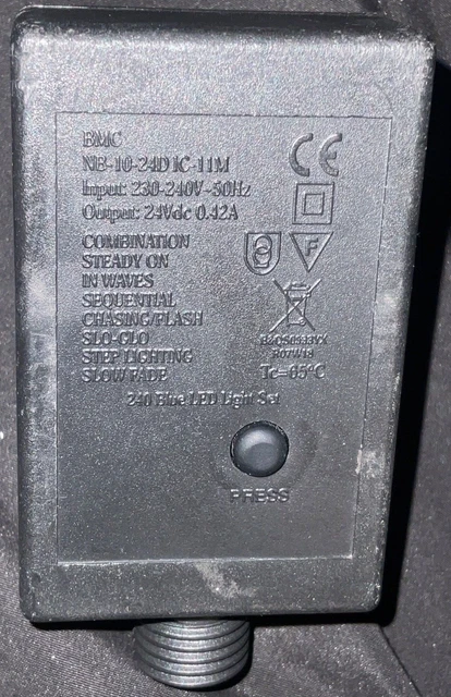 BMC 24V DC Xmas Light Power Transformer Adaptor With Flash Controller ...