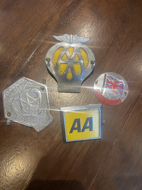 VINTAGE CLASSIC CAR Motoring Badges AA Classic Car GB Austin Riley ...