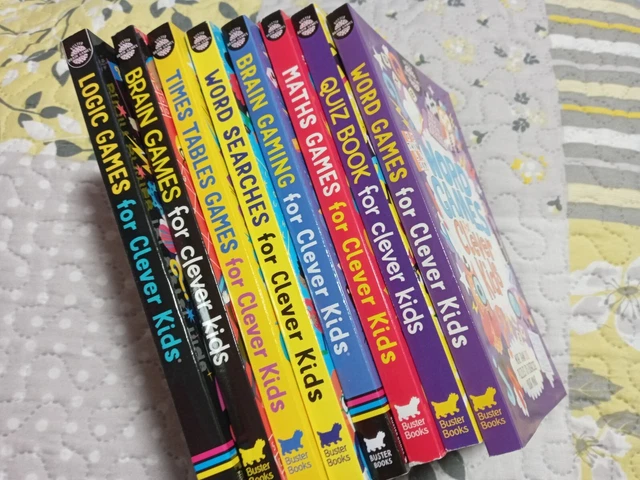 CLEVER KIDS 8 Books Collection Set. Word Games Puzzles. New Paperback ...