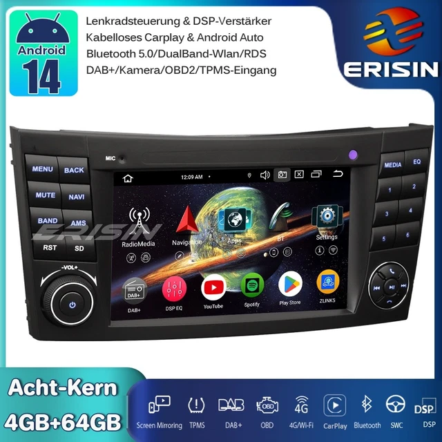 8-KERN 64GB ANDROID 14 Autoradio GPS CarPlay SWC Mercedes E/CLS Klasse ...