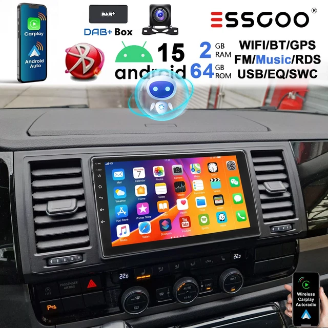 DAB+ AUTORADIO CARPLAY GPS Chat GPT Android15 Für VW T6 Transporter ...
