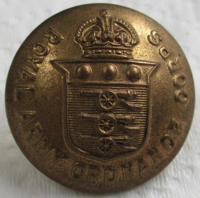 WW2 BRITISH OFFICER'S:&ROYAL ARMY ORDNANCE CORPS BRASS BUTTON" (26mm ...