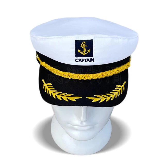 NAVY HAT CAPTAINS Decorative Sailor Adjustable Cap Military Skipper Men ...