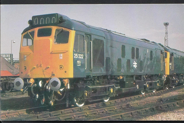 RAILWAY TRANSPORT POSTCARD - Class 25 Loco No 25 222 at Crewe Diesel ...