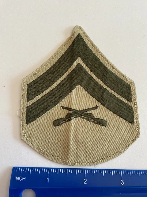 USMC TAN GREEN Corporal Enlisted Rank Patch US Marine Corps INV9395 $4. ...