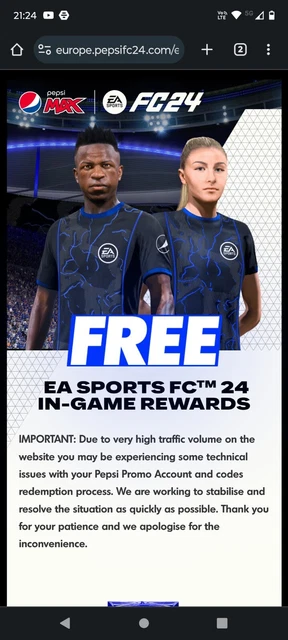 EA FC 24 Pepsi Promo Code £4.49 - PicClick UK