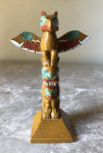 VINTAGE CANADA TOTEM pole 4” w/winged eagle $18.00 - PicClick