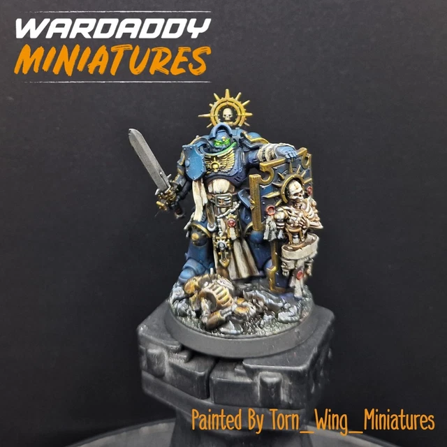 PRO PAINTED WARHAMMER 40k Ultramarines Primaris Captain W/ Shield Games ...