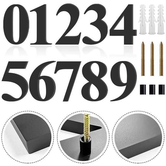 HOUSE NUMBER MODERN Floating 8 Inch Black Shadow Garage Gate House ...