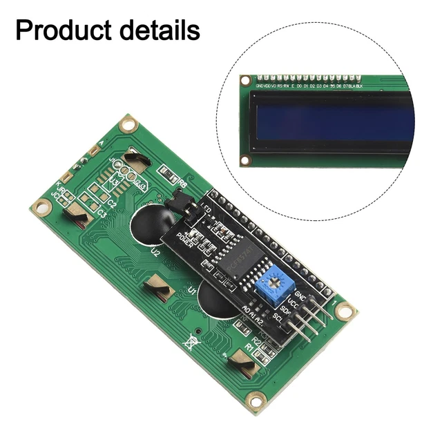 Modulo Display Lcd 16x2 1602 Iic I2c Pcf8574t Per Arduino Alta