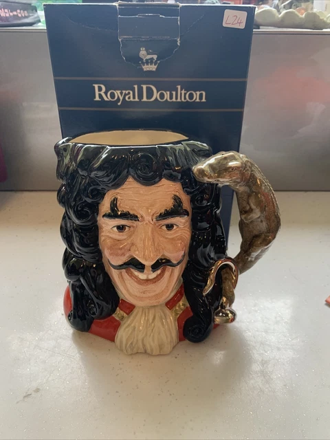 ROYAL DOULTON LARGE Character Toby Jug Capt Hook D6947 Jug Of Year 1994 ...