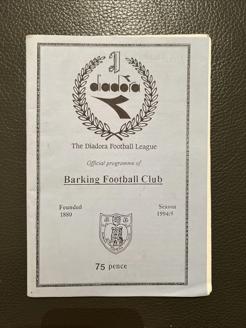 1.10.1994. BARKING FC v Ruislip Manor, (Diadora League Div 1). £3.77 ...