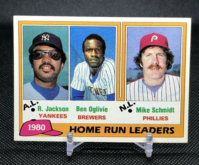 1981 TOPPS BASEBALL #2 Home Run Leaders Reggie Jackson/Mike Schmidt EUR ...