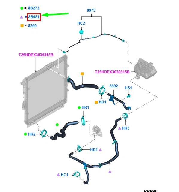 FORD RANGER T6 MK1 Tank Cooling System Overflow Hose 2469762 NEW ...