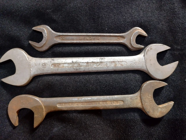 BELZER AUTOMOBILE SPANNERS: SIZE; 22x22 & 19x17 & 13X12 VINTAGE TOOL ...