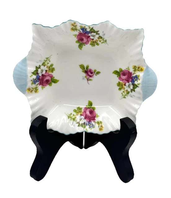 SHELLEY PIN DISH "Pink Roses/Blue Edged" - Made in England c.1950 $50. ...