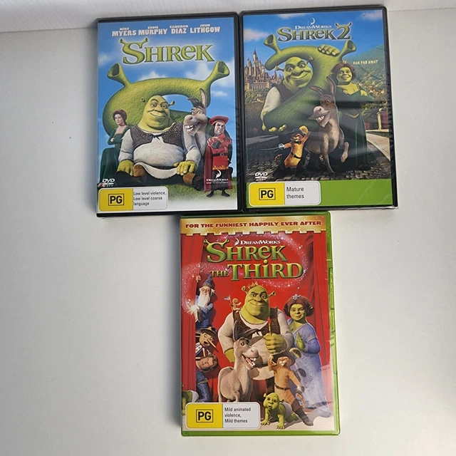 SHREK TRILOGY BUNDLE 1 2 & 3 DVD Region 4 Animated Childrens Movies New ...