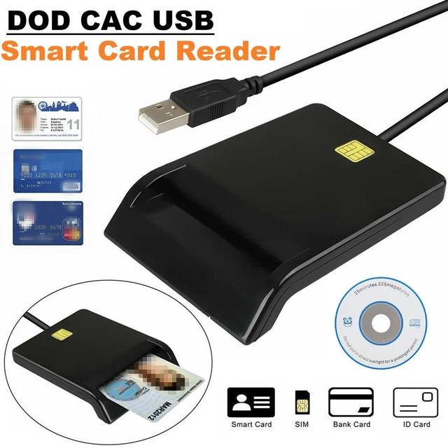 CAC READER, DOD Military USB 2.0 Common Access, for ID IC Bank Credit ...