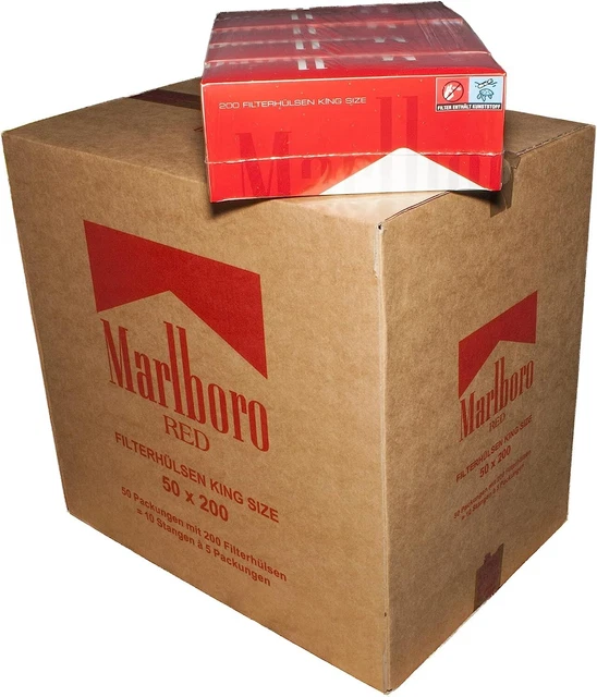 50 BOXES MARLBORO Red King size cigarette tubes 50 x 200 pcs. £170.74 ...