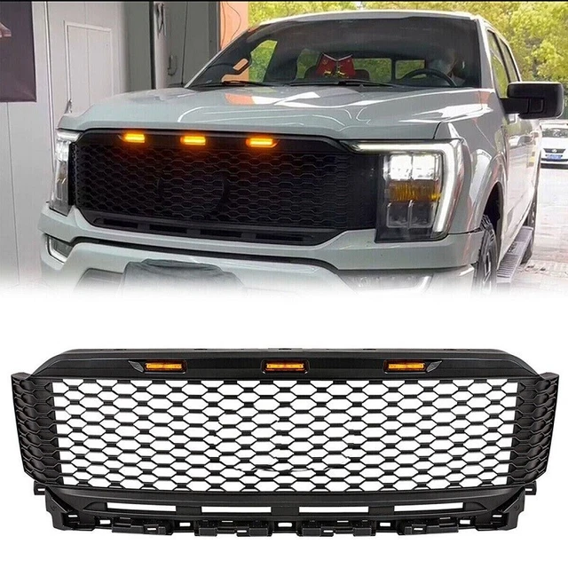 FOR 2021+ FORD F-150 Raptor Style Matte Black Bumper Grill Grille w ...