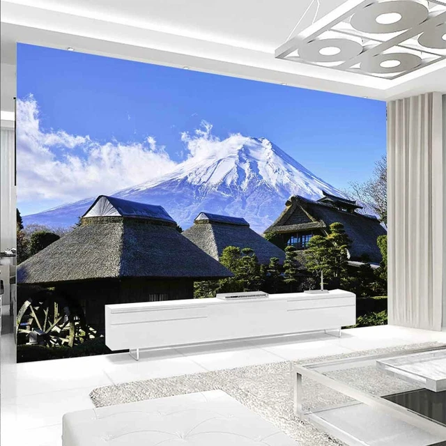 HOUSES SNOW MOUNTAIN Full Wall Mural Photo Wallpaper Printing 3D Decor ...