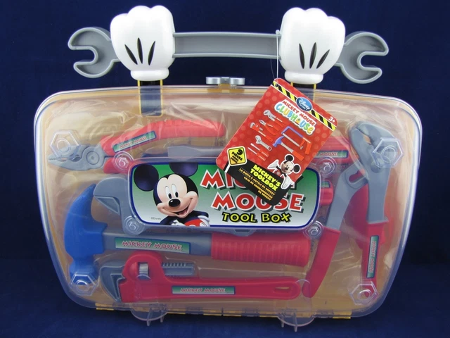 DISNEY MICKEY MOUSE Tool Box Set with Case 9 Piece NWT Hammer Wrench ...