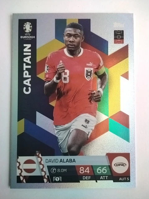 TOPPS MATCH ATTAX UEFA EURO 2024 Capitano David Alaba Austria #AUT5 ...