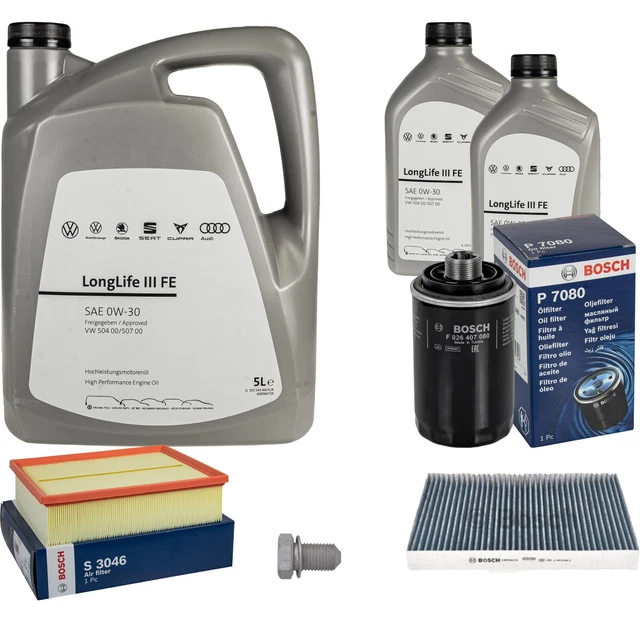 BOSCH INSPECTION SET 7 L VW huile moteur 0W-30 Longlife III Fe pour ...